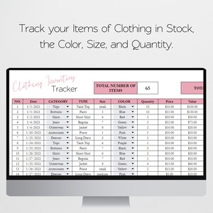 Clothing Inventory Template, Clothing Business Inventory Tracker Log ...