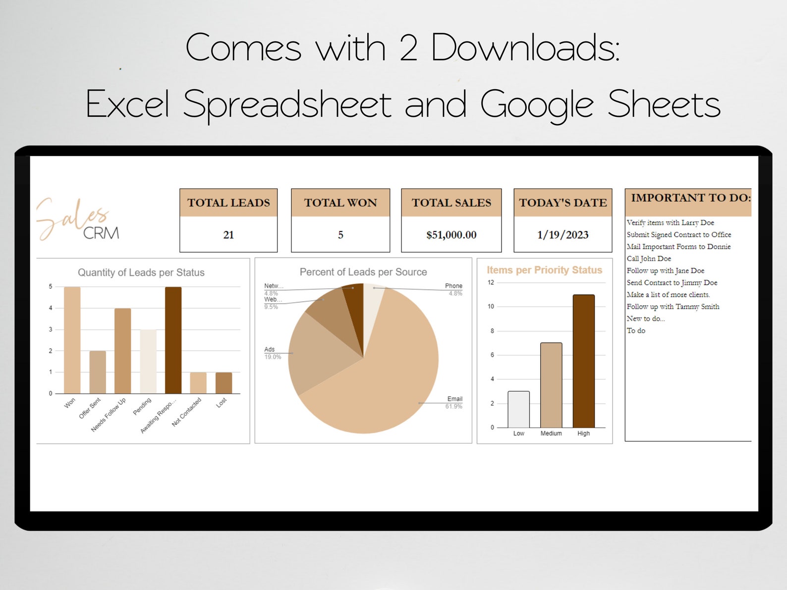 Sales CRM Template Excel, CRM Google Sheet, Crm Template, Excel ...