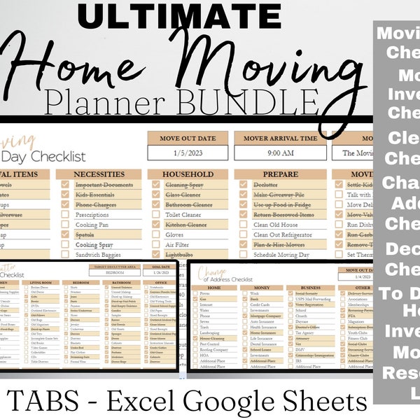 Excel Spreadsheet Moving Tracker - Etsy