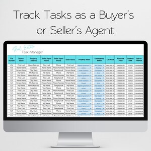 Real Estate Transaction Tracker, Realtor Checklist, Realtor Tracker ...