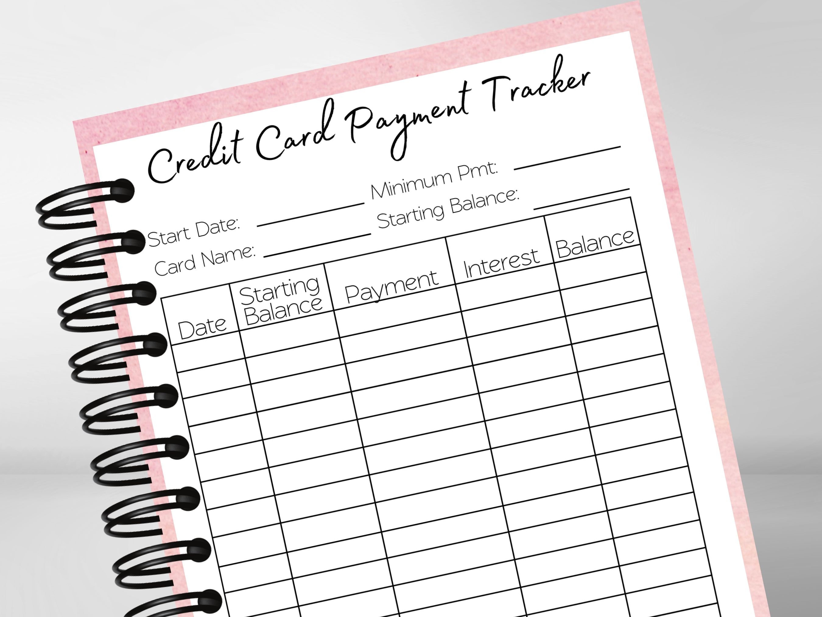 Credit Card Tracker Printable, Credit Card Payoff Tracker Printable ...