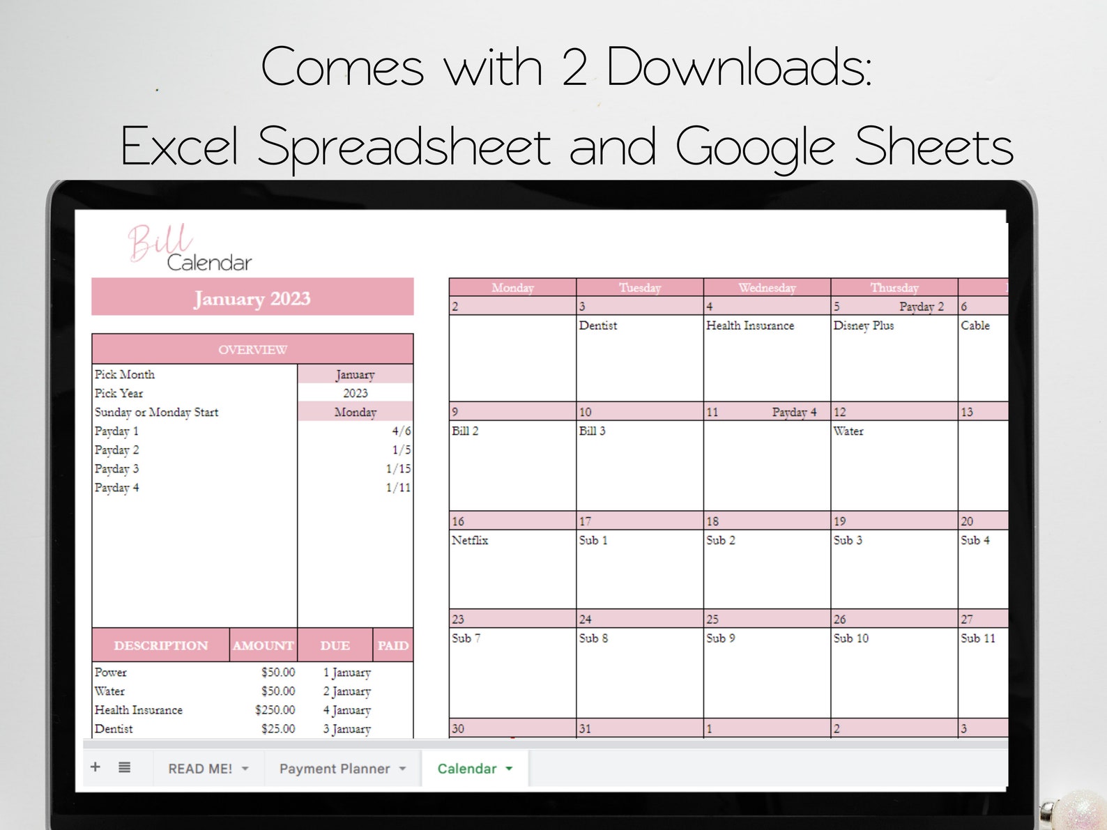 Budget Template, Financial Planner Excel, Budget Spreadsheet, Budgeting ...