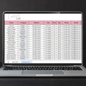 Contact List Template Excel Spreadsheet, Contact List Google Sheet ...