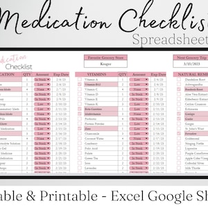 Medication Checklist, Medication Tracker, Daily Medication Log ...
