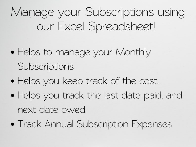 Monthly Subscription Tracker Google Sheets, Monthly Subscription Tracker Excel Template ...