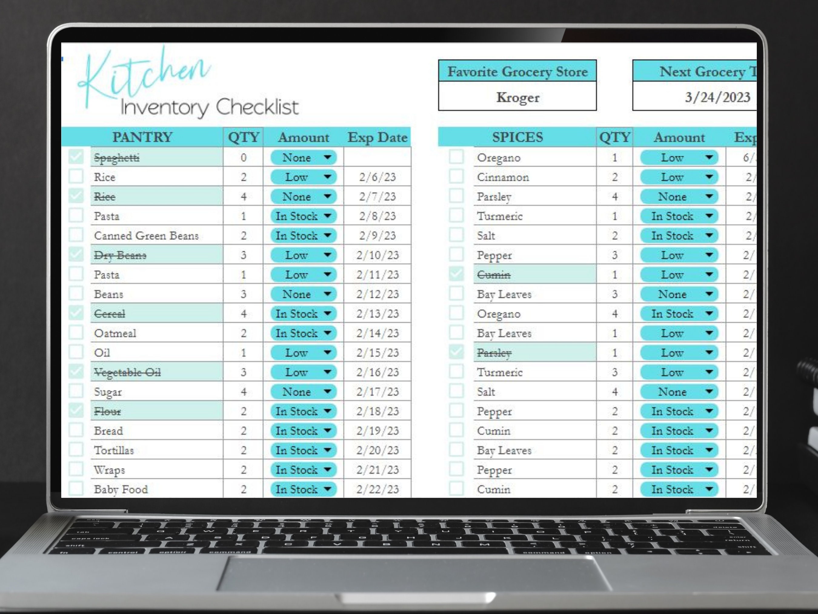Kitchen Inventory Checklist Freezer Inventory Planner Pantry - Etsy
