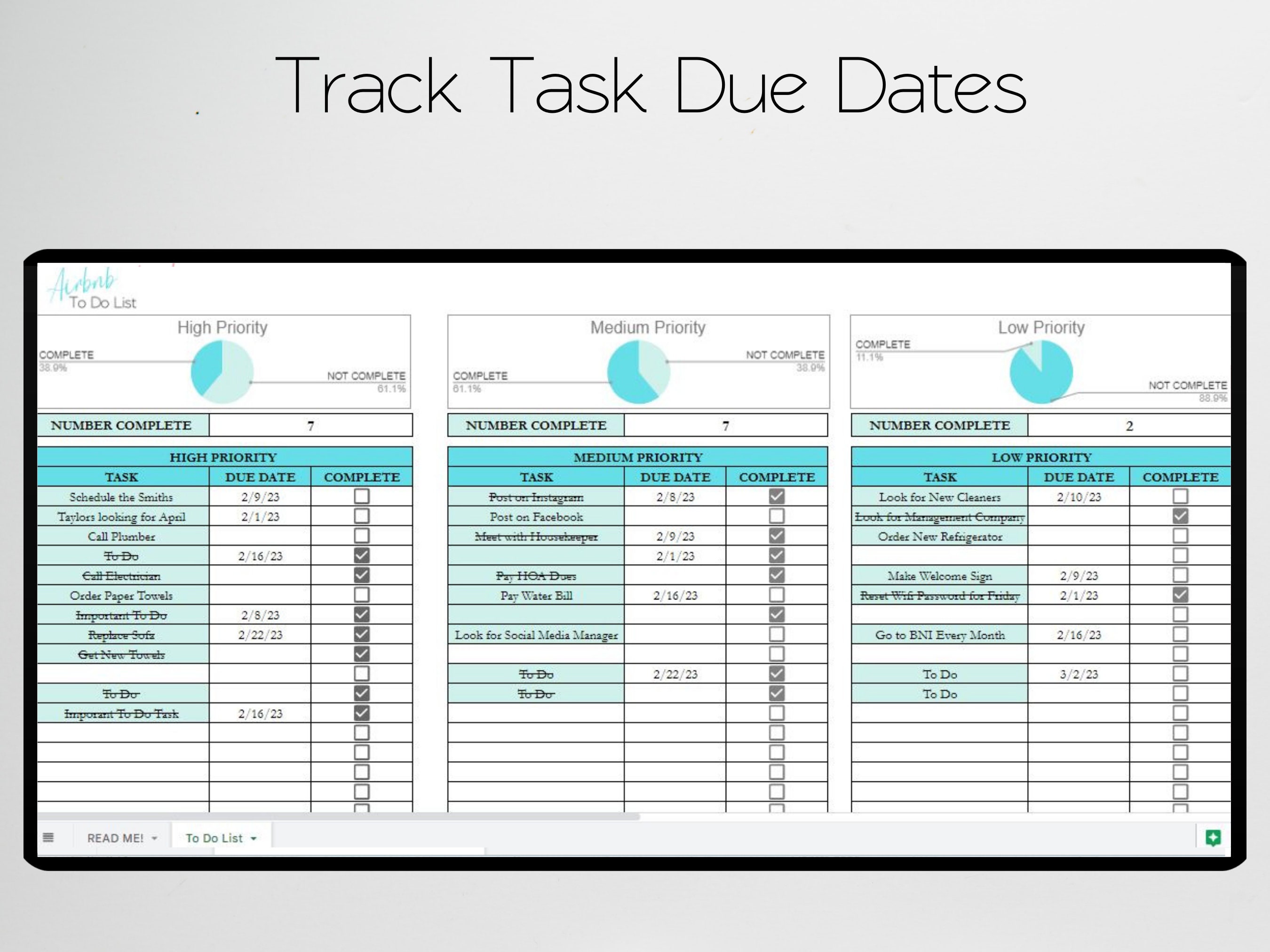 Short Term Rental Small Business to Do List, Rental Task Tracker ...