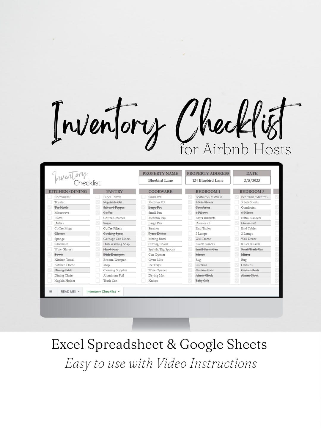 Furniture Inventory Checklist Template, Checklist Inventory Bundle ...