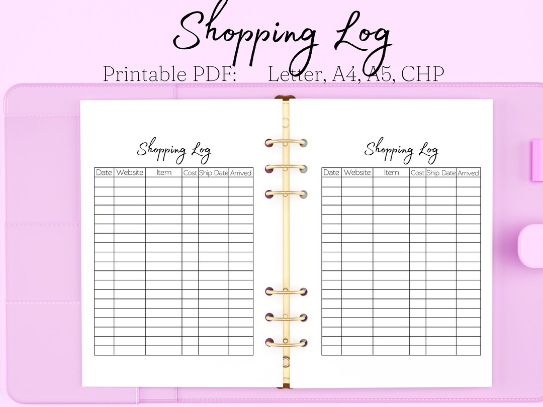 Shopping Log, Purchase Tracker, Purchase History, Shopping Manager ...