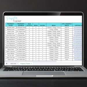 Property List Tracker for Short Term Rental Property Management, Rental ...