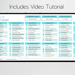 Cleaning List for Short Term Rental Property, Vacation Rental Cleaning ...