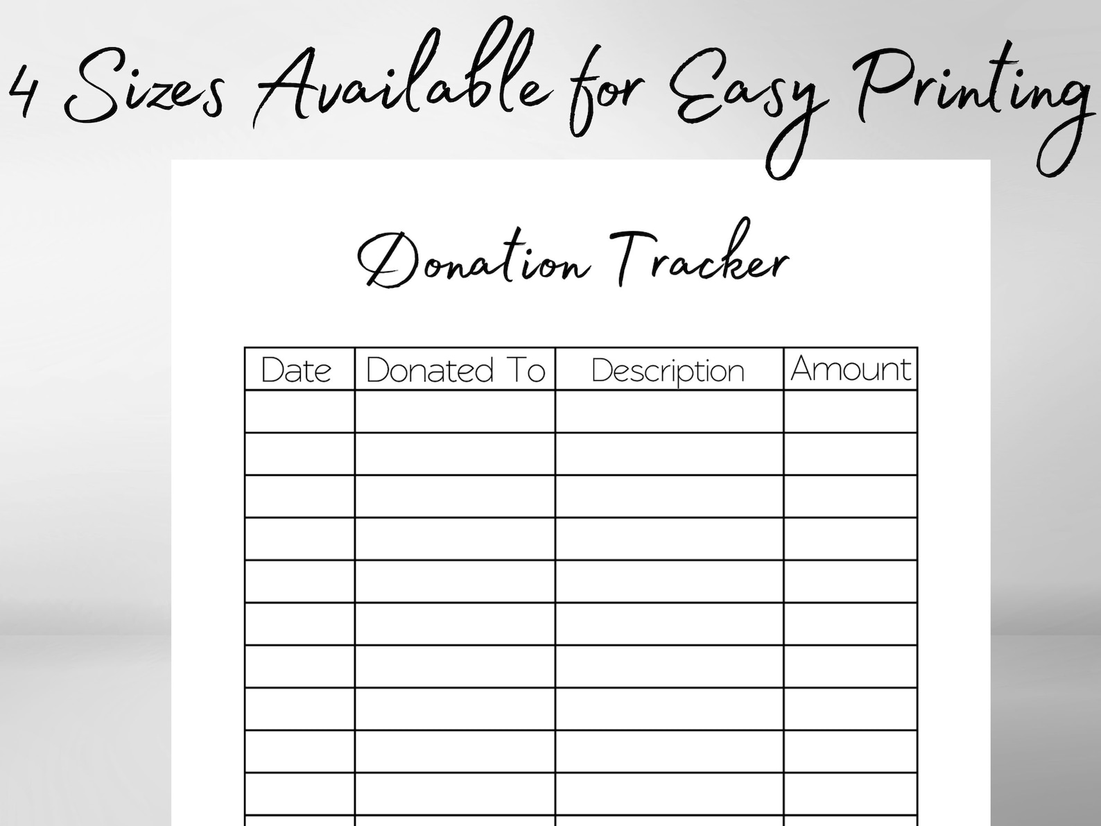 Donation Tracker Donation Template Donations Template - Etsy