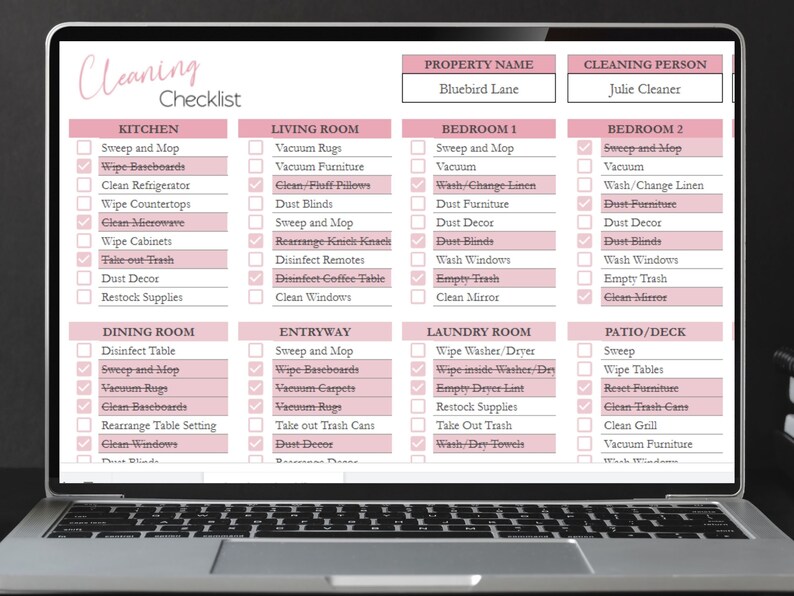 Cleaning Checklist for Short Term Rental Property Airbnb - Etsy
