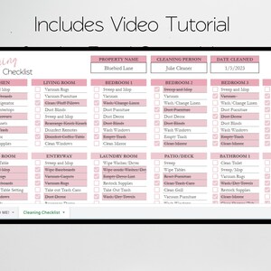 Cleaning Checklist for Short Term Rental Property, Rental Cleaning List ...