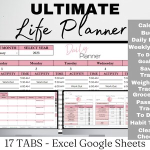 Life Planner Digital Template Google Sheets, Digital Life Planner, Life ...