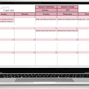 Booking Calendar for Short Term Rental Property Google Sheets, Vacation ...