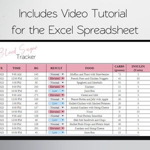 Blood Sugar Tracker Excel Spreadsheet Template, Type 1 Diabetes Tracker ...