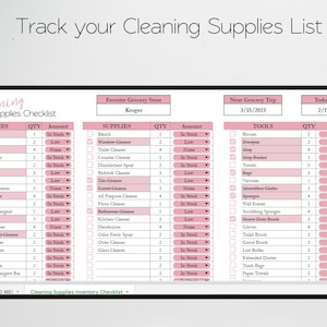 Cleaning Supplies Checklist Template Excel Spreadsheet, Cleaning ...