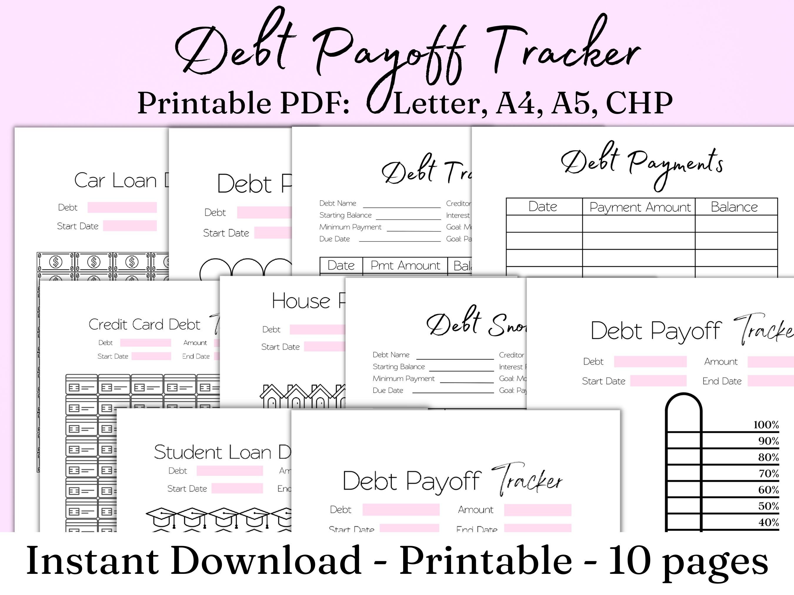 Debt Pay Off Tracker Debt Tracker Printable Pdf Debt Snow Ball Debt
