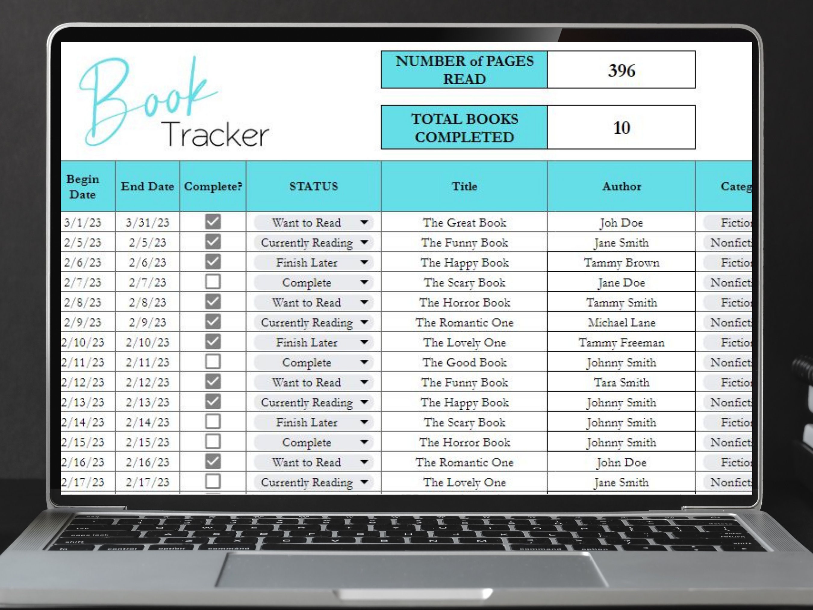 Reading Tracker Spreadsheet Reading Tracker Google Sheets - Etsy