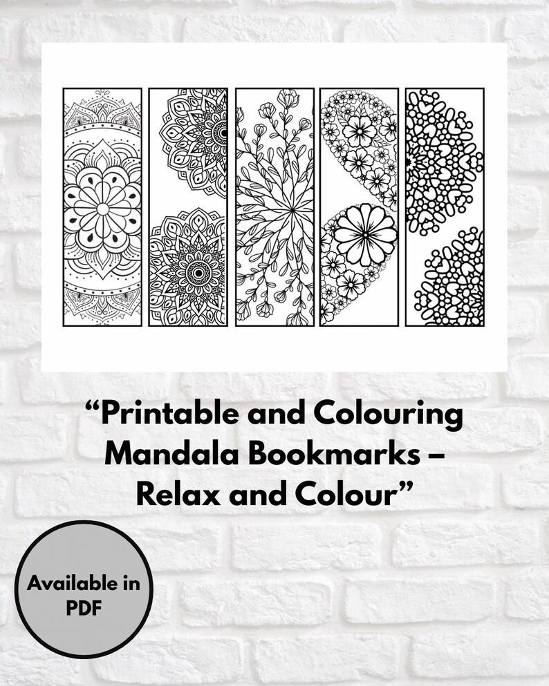 Mandala Coloring Bookmarks – Printable Bookmarks to Color – Relaxing ...