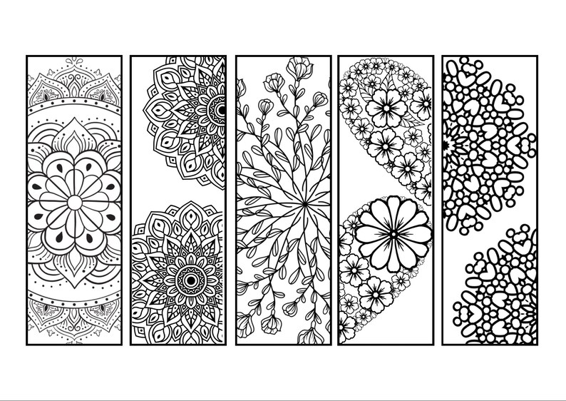 Mandala Coloring Bookmarks – Printable Bookmarks to Color – Relaxing ...