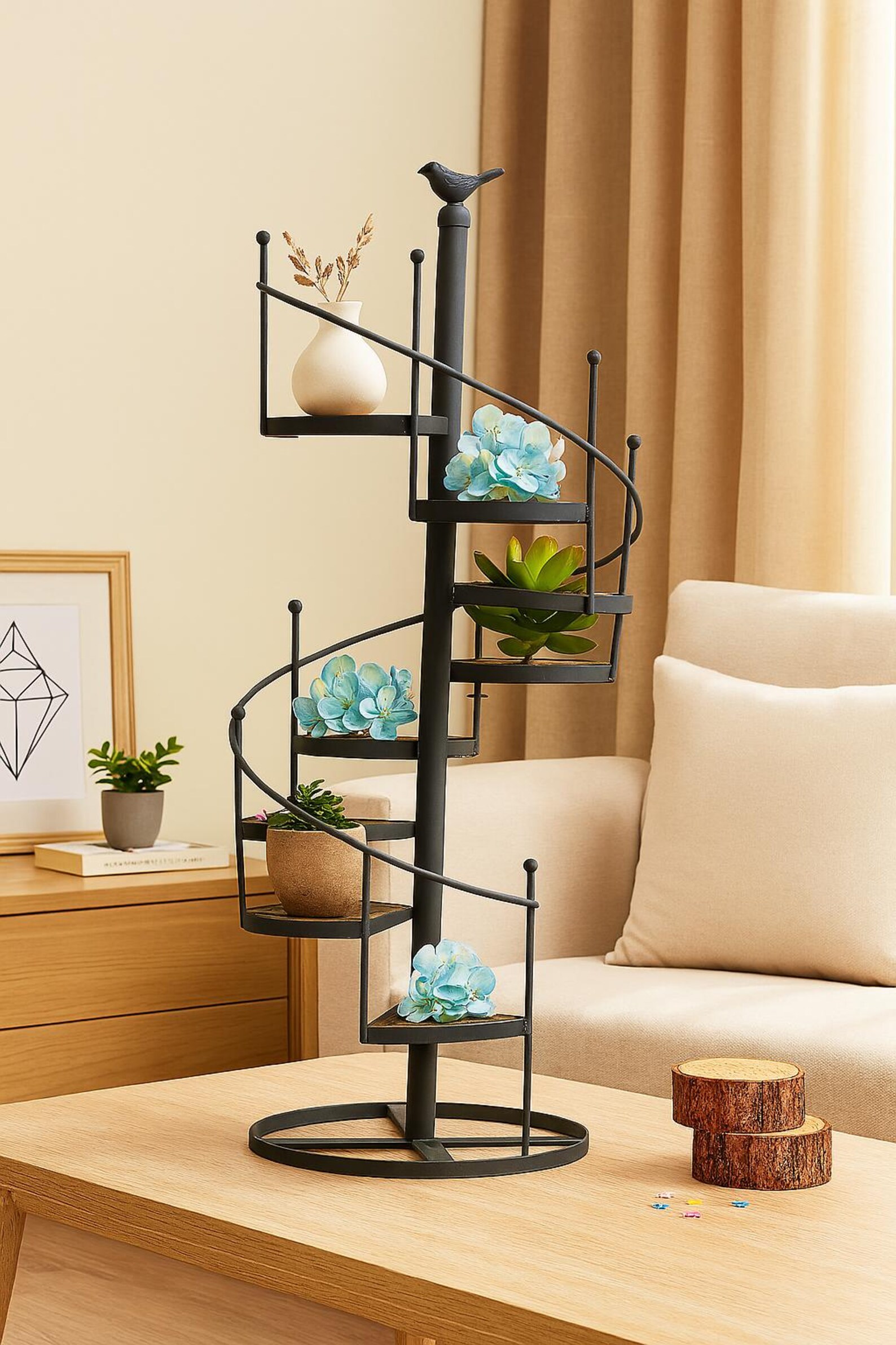 Rotating Iron Spiral Staircase Plant Stand: Multi-tier Indoor Decor - Etsy