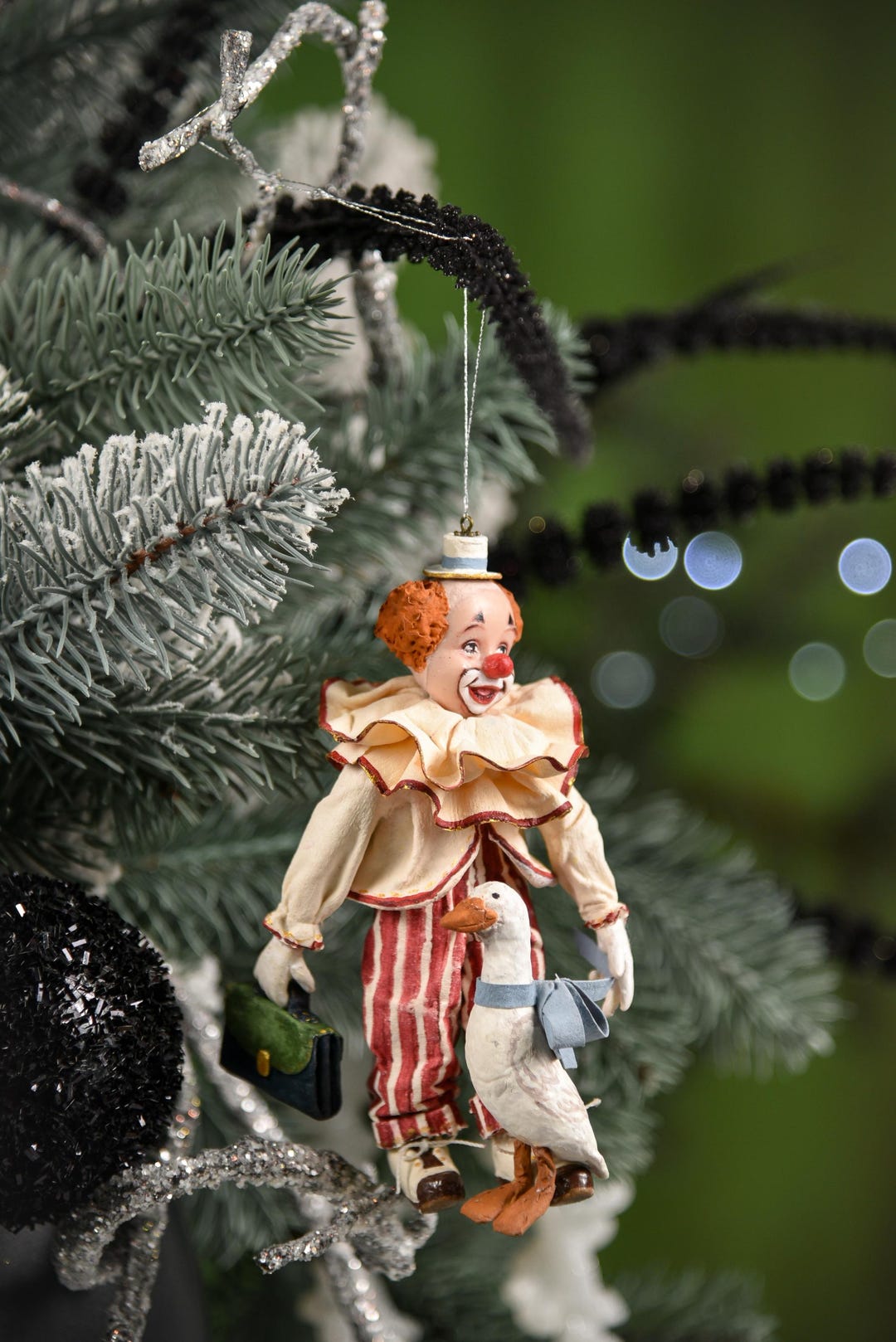 Cotton Christmas Decor Ornament "clown With Goose" - Vintage Handmade ...
