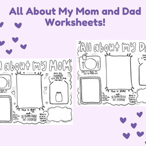 All About My Mom Printable, All About My Dad Printable, Mother's Day ...
