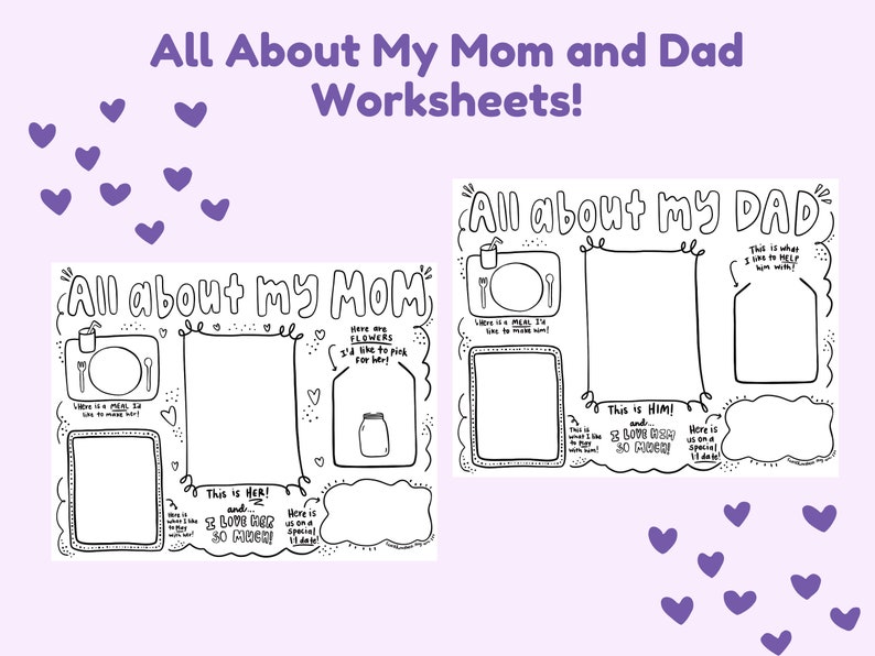 All About My Mom Printable, All About My Dad Printable, Mother's Day ...