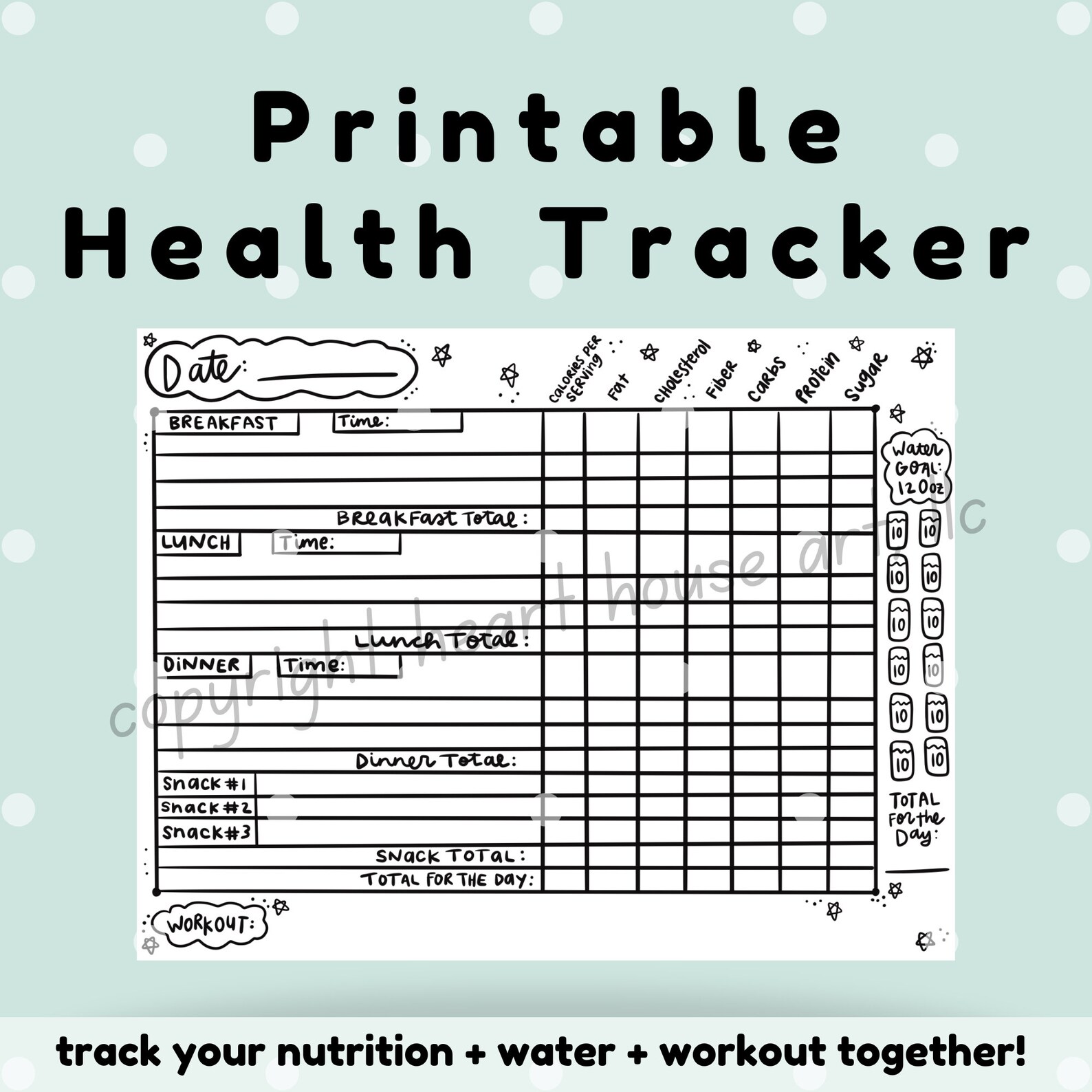 Daily Food Tracker, Macro Log, Printable PDF, Nutrition Tracker ...