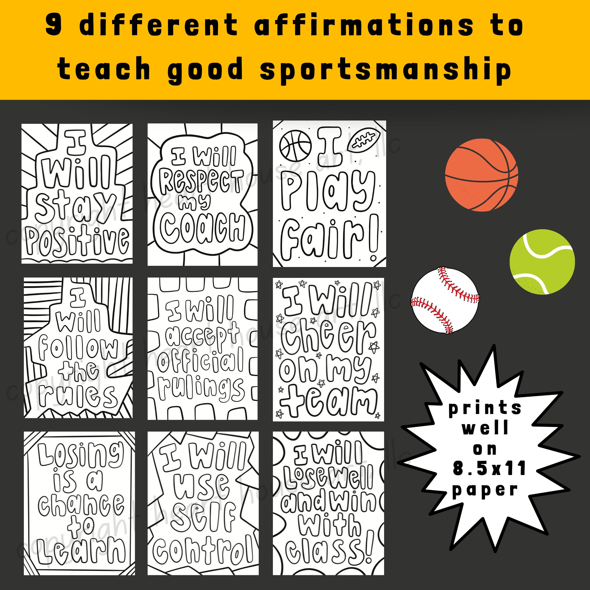 Sports Affirmations for Kids: Kids Sports Coloring Pages, Kids ...