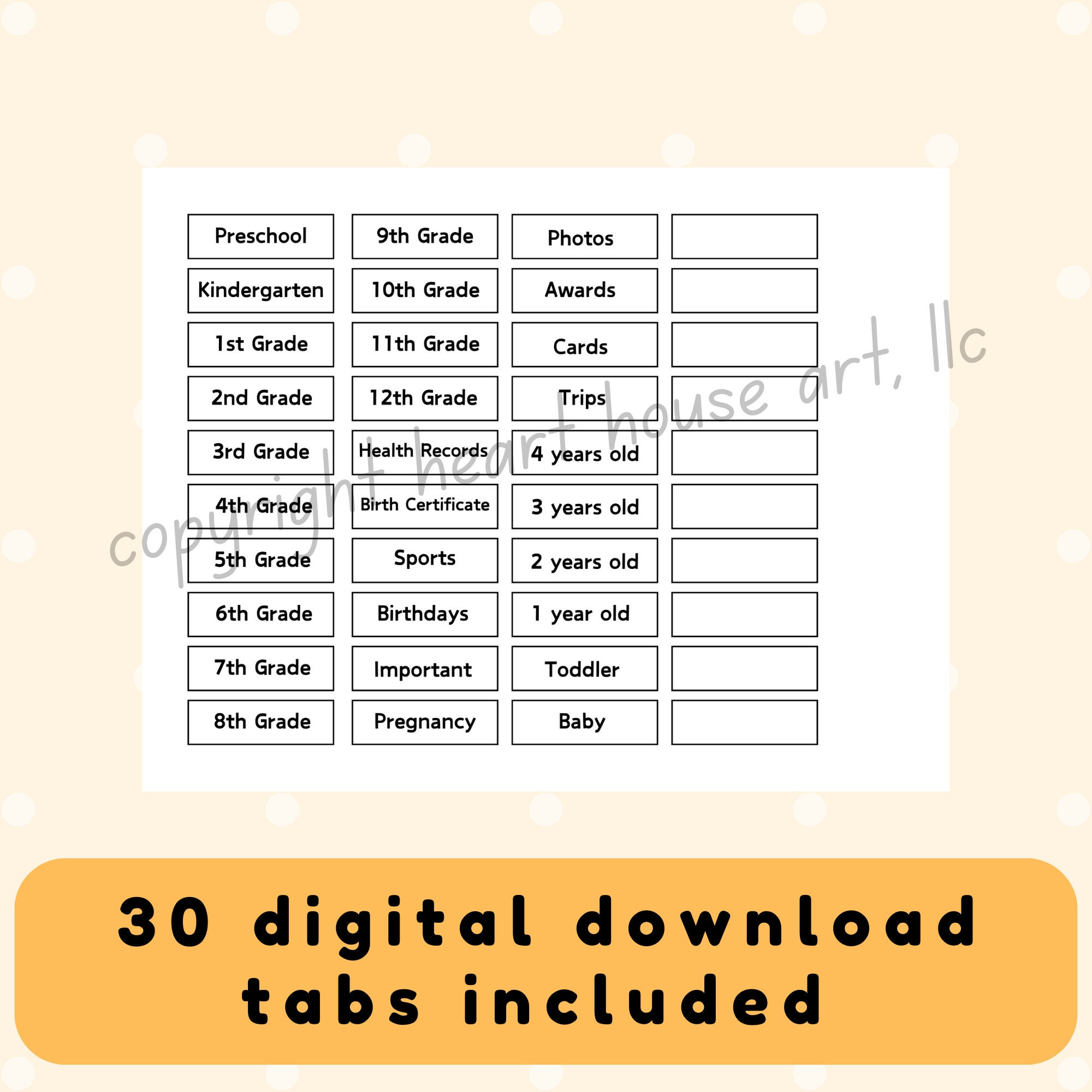 Kids Memory Box Filing System: Milestone Tote Labels (printable PDF) - Etsy
