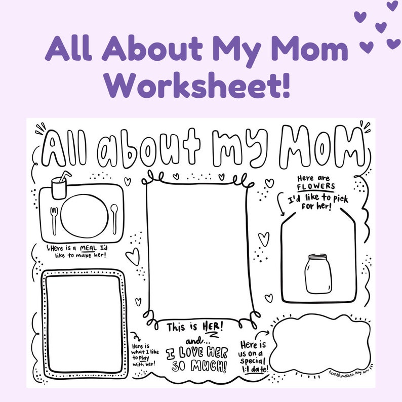 All About My Mom Printable, Mother's Day Craft, Mothers Day Coloring ...