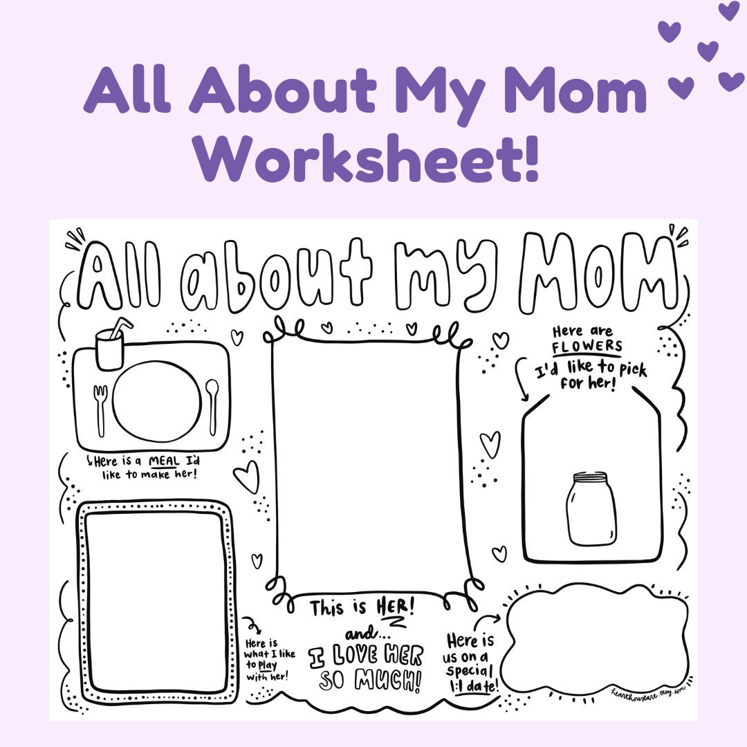 All About My Mom Printable, Mother's Day Craft, Mothers Day Coloring ...