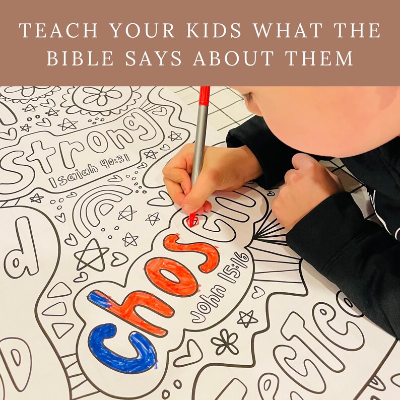 I Am Coloring Page, 24x36 Coloring Page, Christian Coloring Poster ...