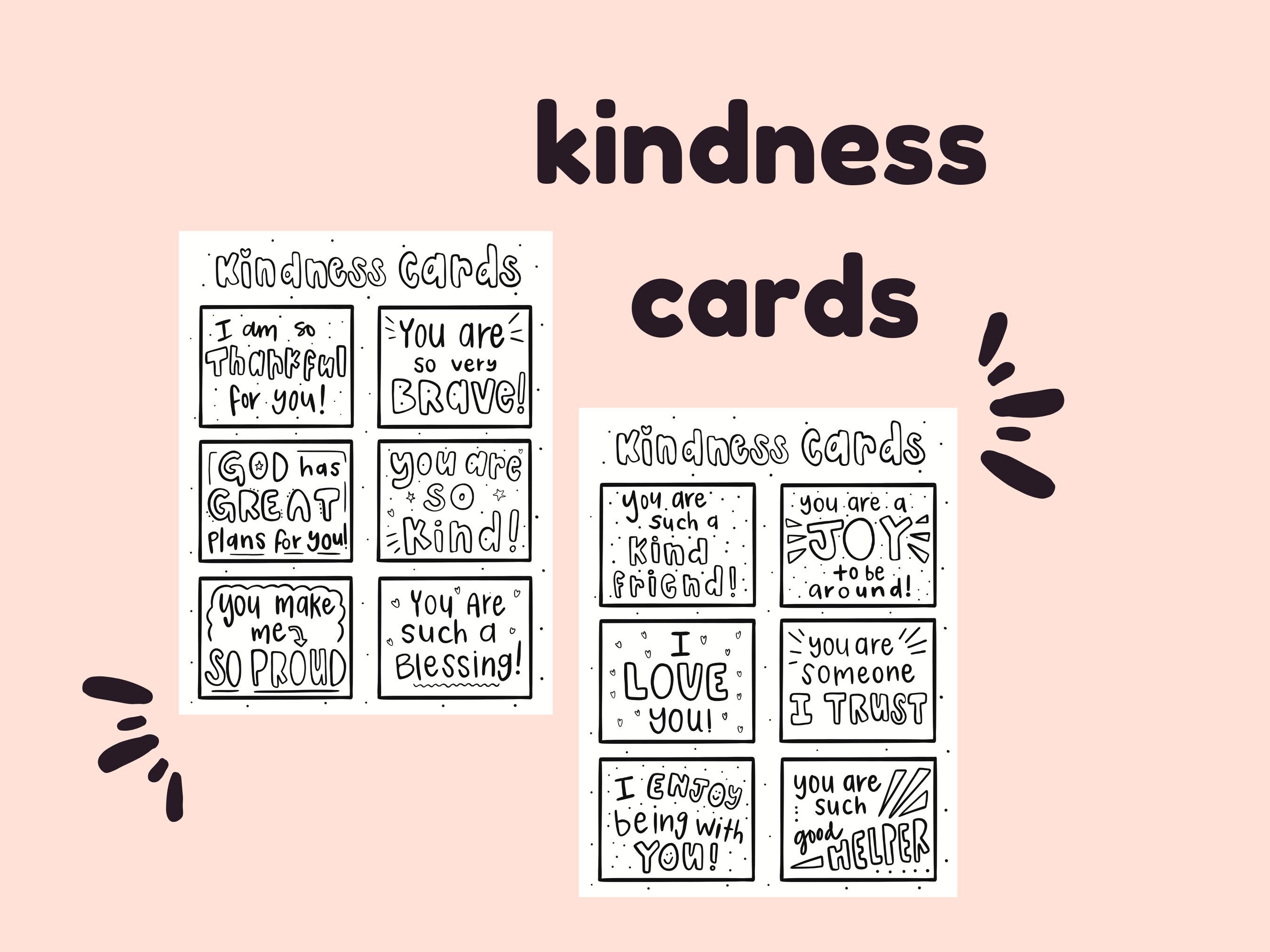Kindness Coloring Cards: Positive Affirmations, Kids Encouragement (PDF ...