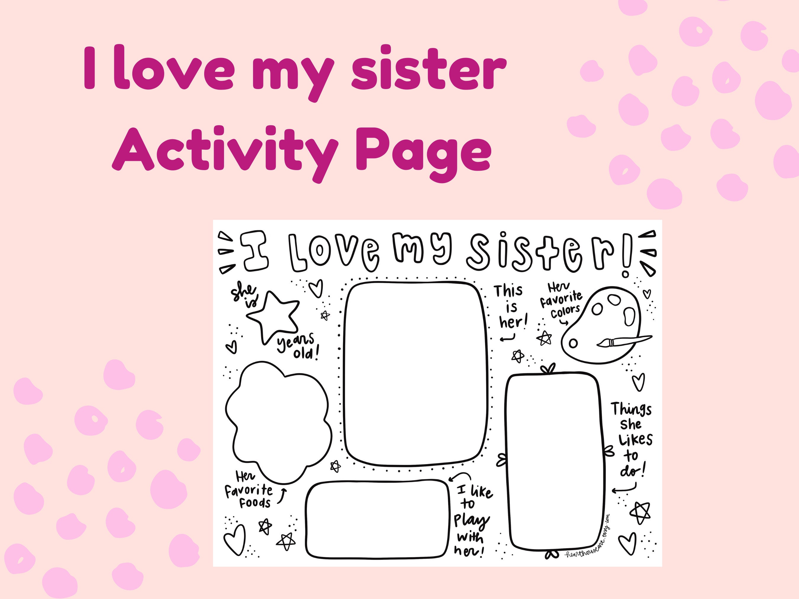 All About My Sister Printable, Siblings Day Printable PDF, Printable ...