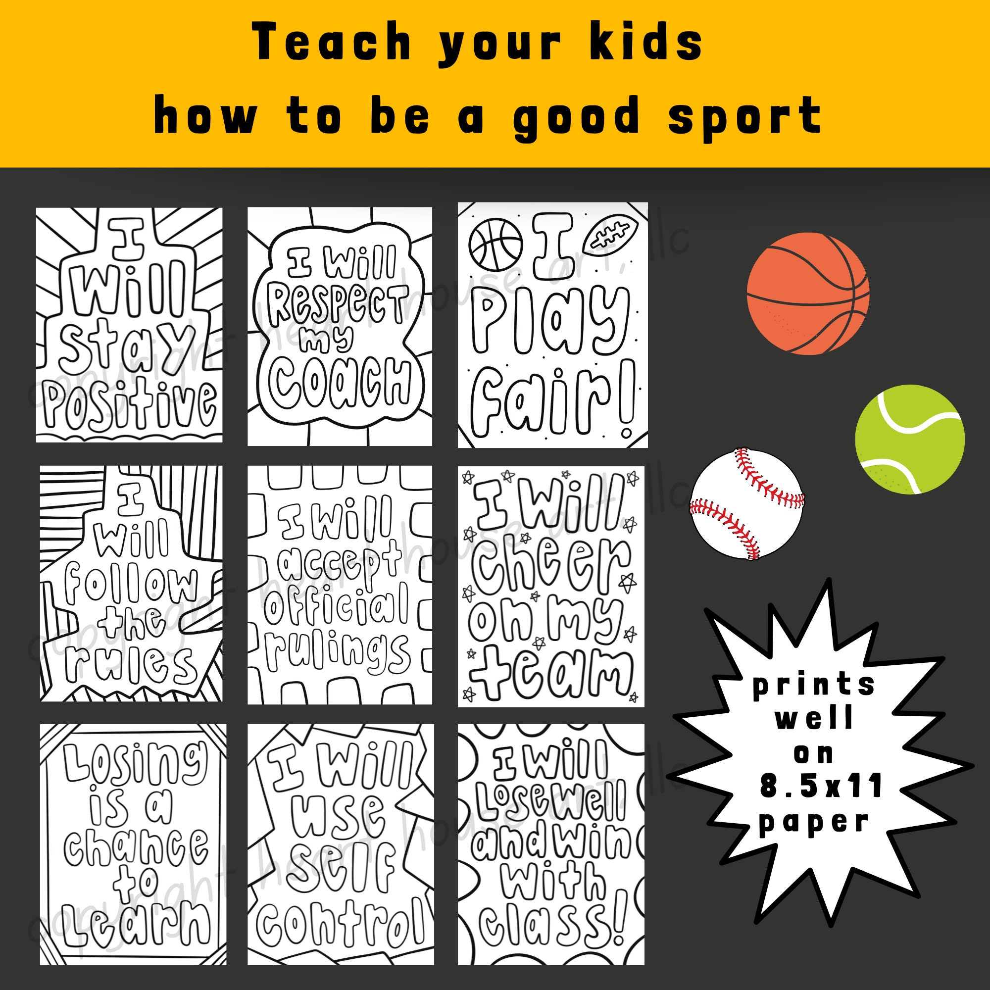 Sports Affirmations for Kids: Kids Sports Coloring Pages, Kids ...