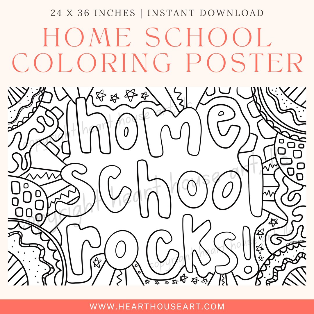 Homeschool Coloring Poster: 24x36 Screen-free Activity (digital ...