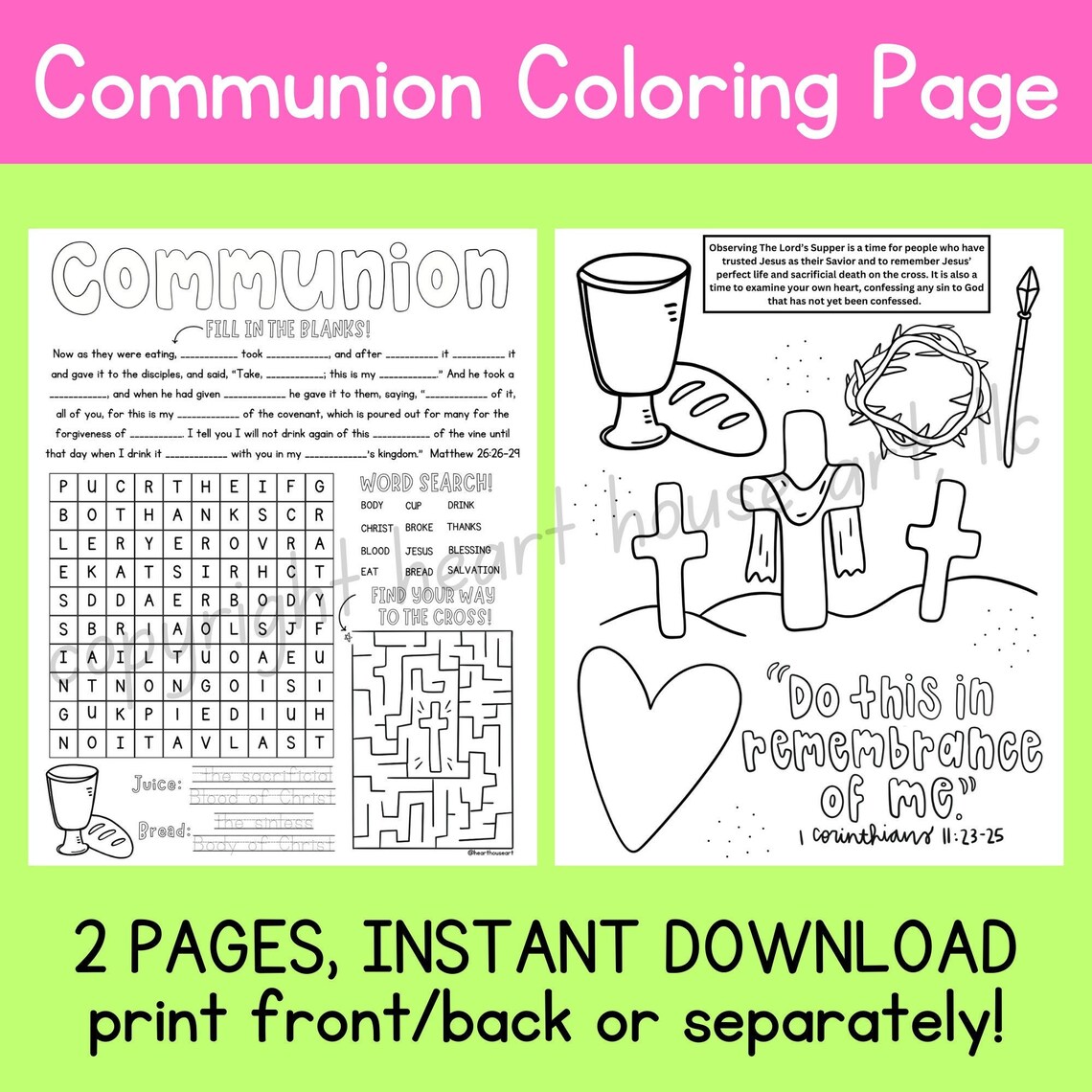 Communion Craft, Communion Coloring Page, Jesus Coloring Pages ...