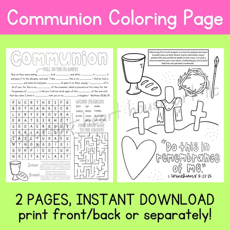 Communion Craft, Communion Coloring Page, Jesus Coloring Pages ...