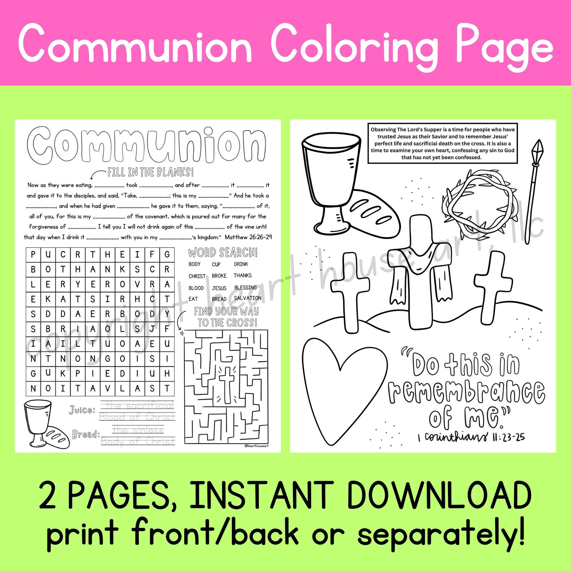 Communion Craft, Communion Coloring Page, Jesus Coloring Pages ...