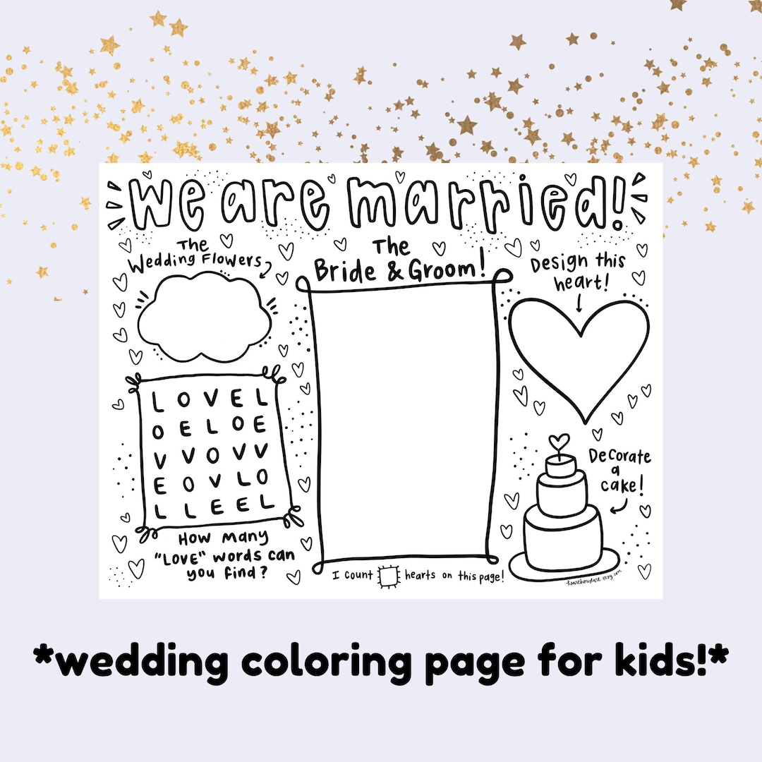 Wedding Coloring Sheets, Wedding Coloring Pages for Kids, Kids Wedding ...
