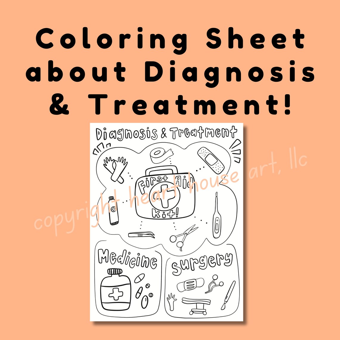Doctor Coloring Page, Instant Download Medical/nurse Coloring Pages ...