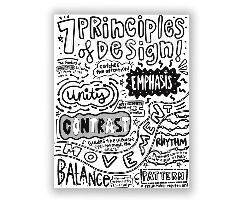 Principles of Design Worksheet, PDF, Printable, Homeschool Art Lesson ...