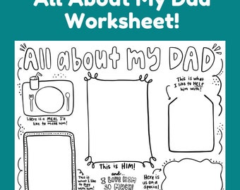 All About My Dad Printable, Fathers Day Gift From Kids, Fathers Day ...