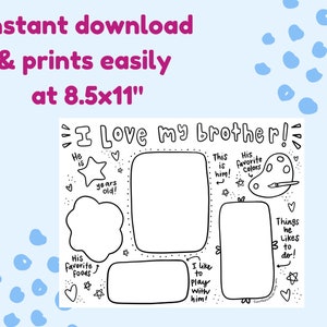 All About My Brother Printable: Siblings Day Gift (PDF) - Etsy