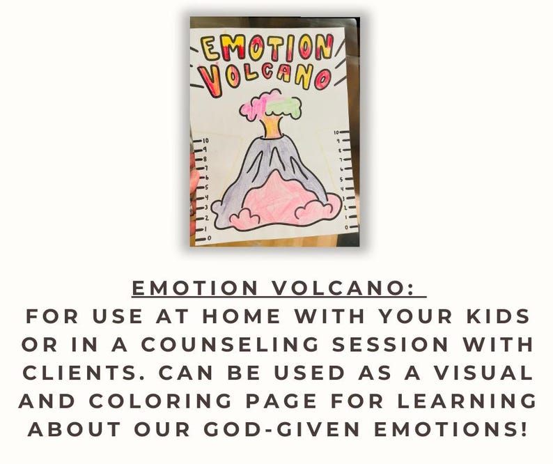 Emotion Volcano Coloring Page: Kids Coping Skills Activity (PDF ...