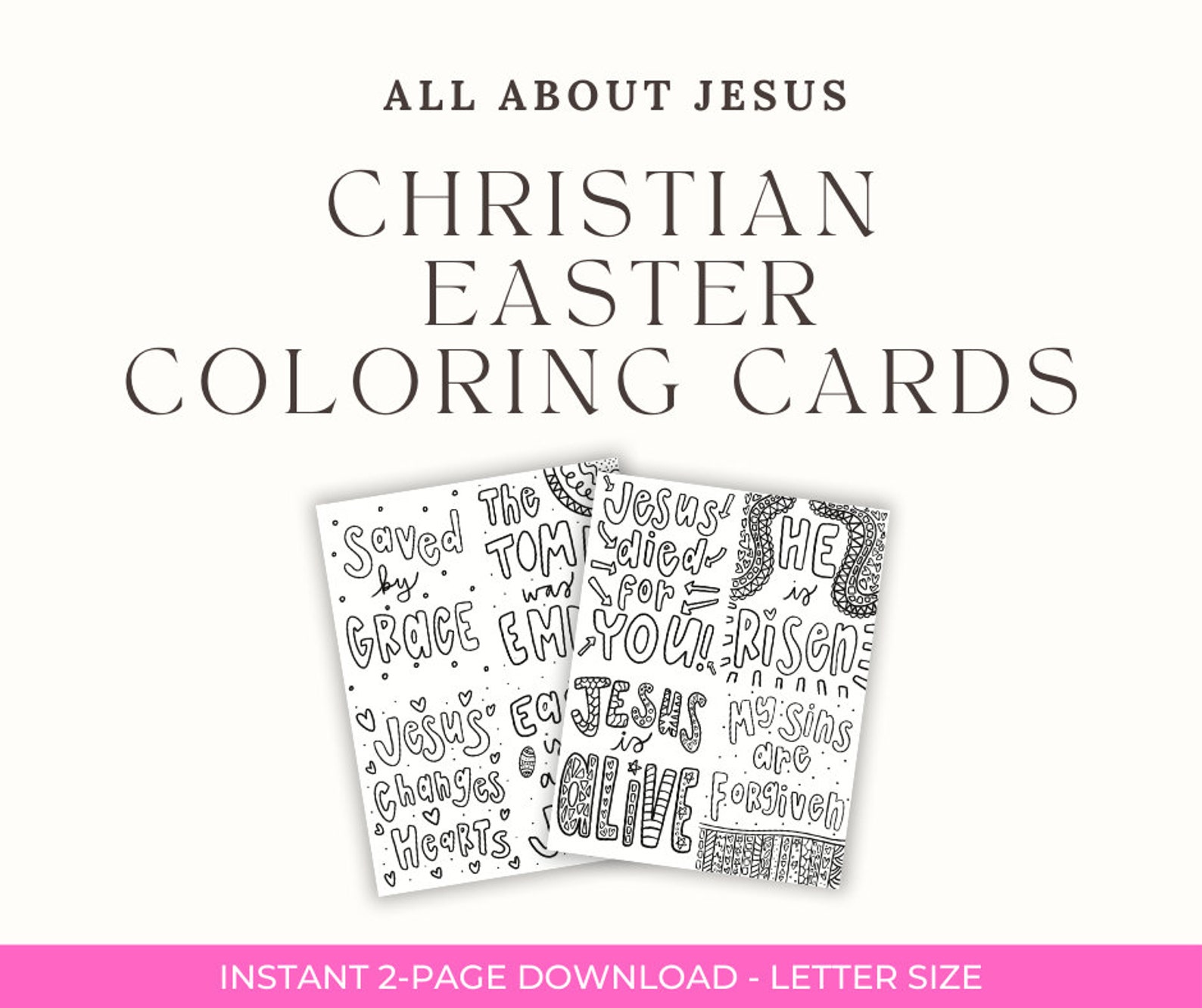 Easter Scripture Cards, Bible Verse Easter, Christian Coloring Cards ...
